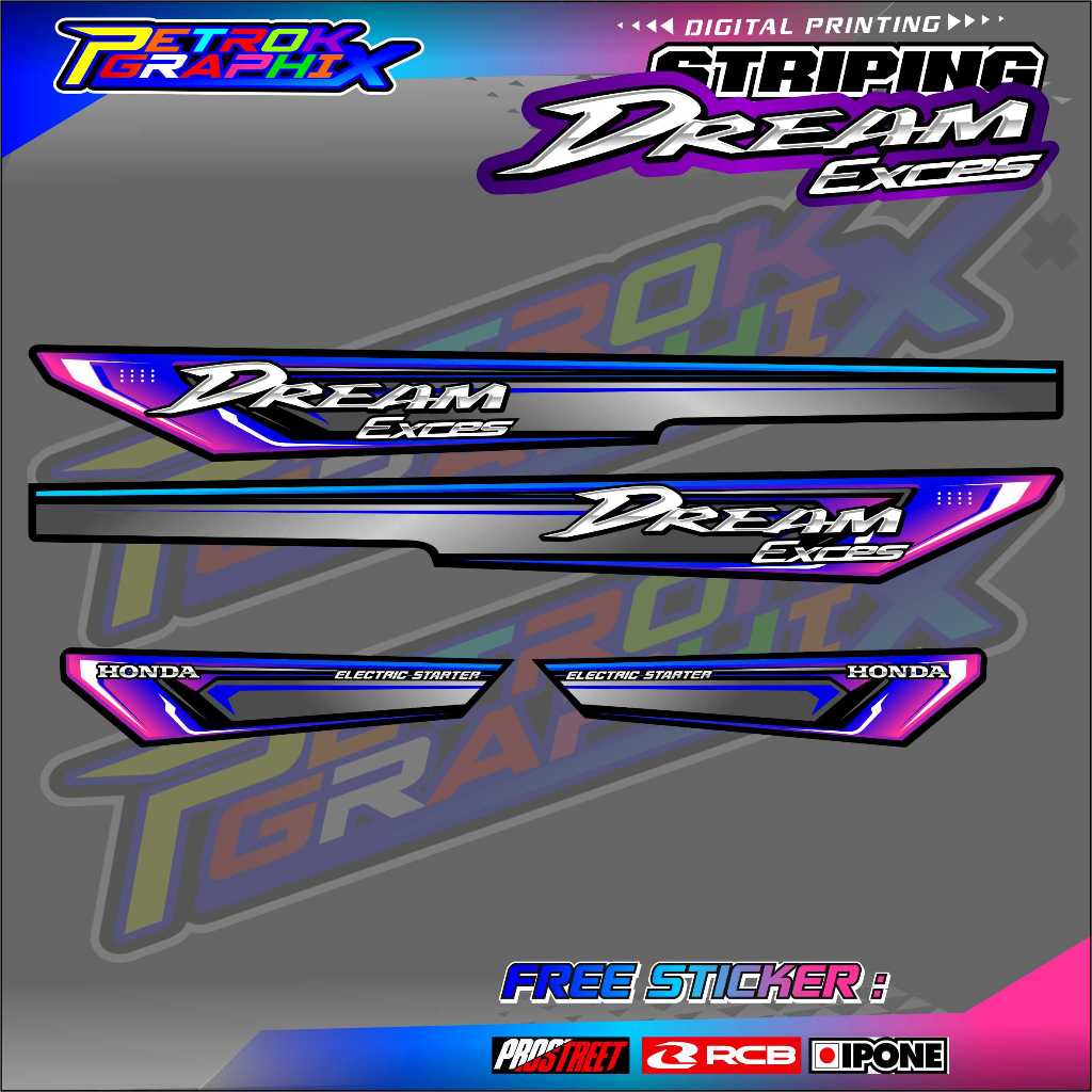 HONDA 條紋變體本田 ASTREA DREAM EXCESS 貼紙列表摩托車 ASTREA DREAM EXCESS | 蝦皮購物