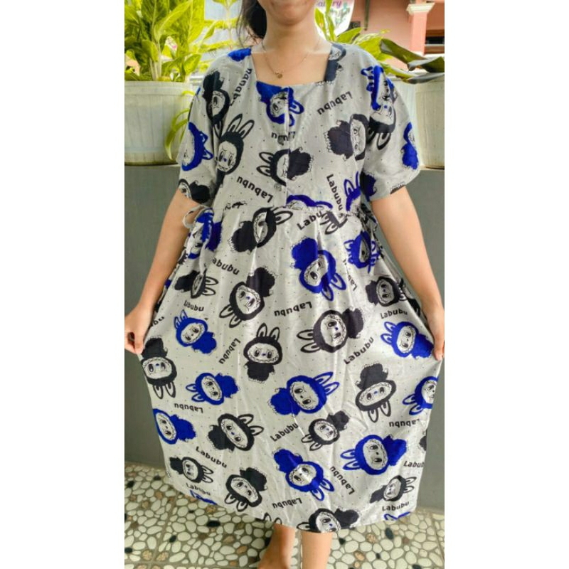 人造絲製成的優質 Labubu Motif Daster | 蝦皮購物