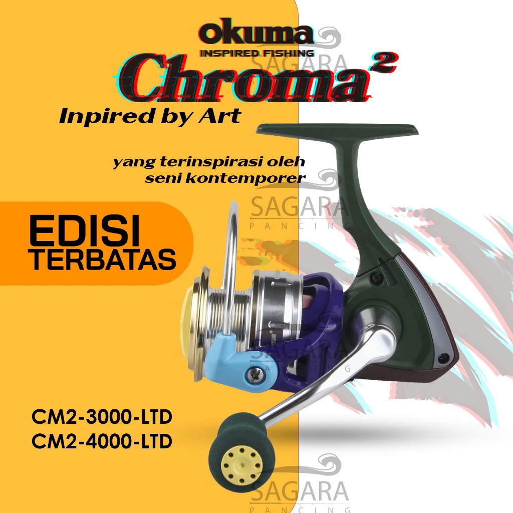 限量版卷線器 Okuma Chroma 2 旋轉動力手柄釣魚捲線器 | 蝦皮購物
