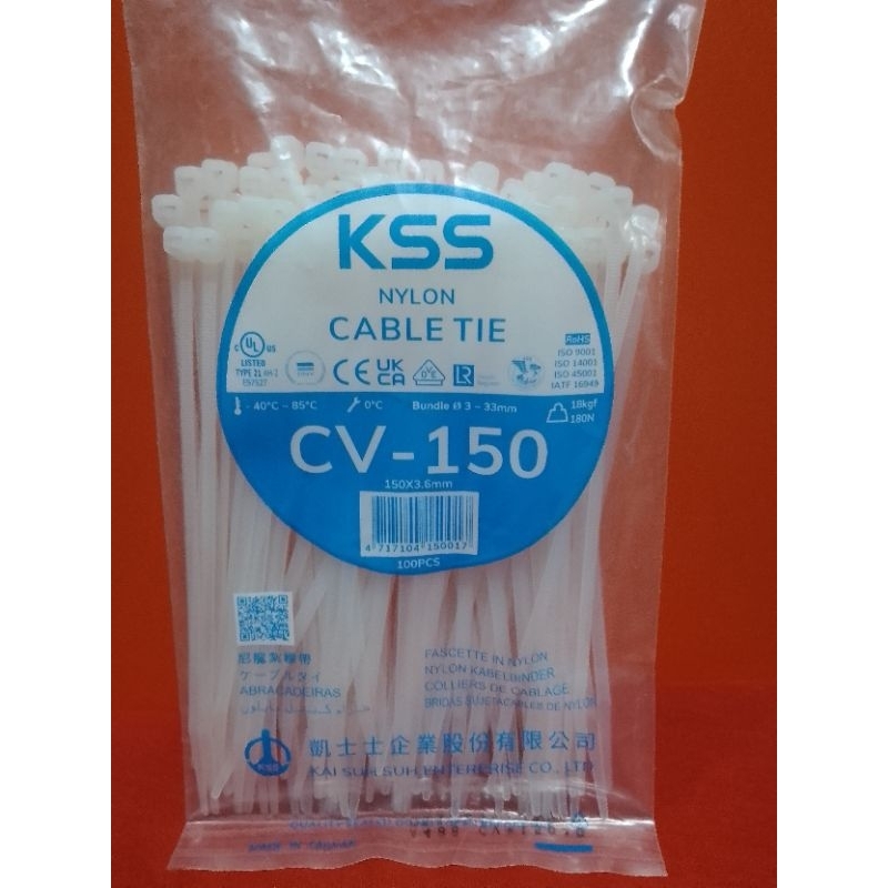Kss NYLON 紮帶/紮帶尺寸 15cm 150x3.6mm 透明色內容 100pcs | 蝦皮購物