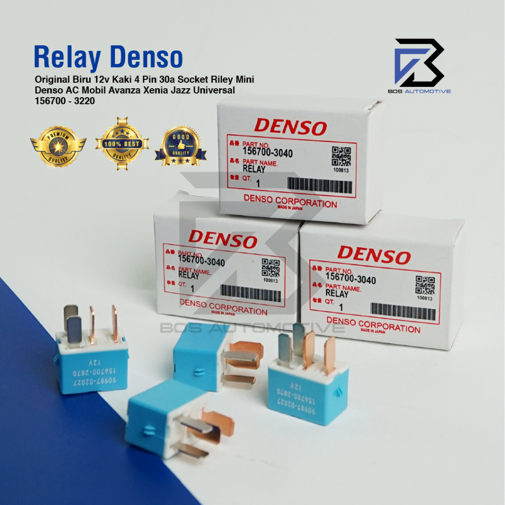 DENSO 原裝電裝繼電器藍色 12v 腿 4 針 30a 插座 Riley 迷你電裝汽車 AC Avanza Xeni | 蝦皮購物