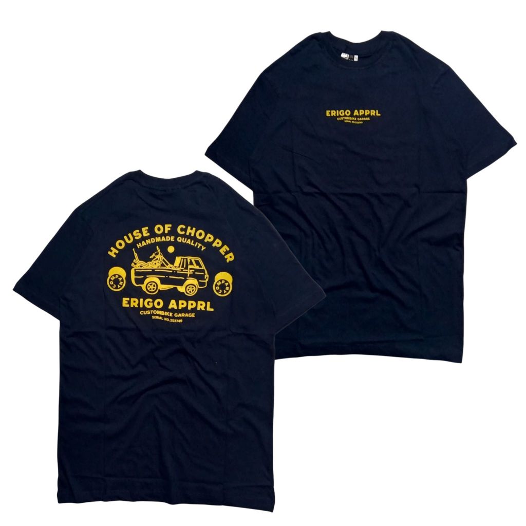 Lokal 男士 T 恤 Distro ERIGO APPAREL JAPAN TOKYO OSAKA MOBIL 海軍 | 蝦皮購物