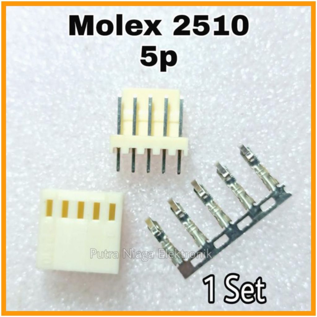1 套 Molex 接頭 5p 2510 公母內小孔連接器 5pin 2.54mm 5 Pin 2,54mm | 蝦皮購物