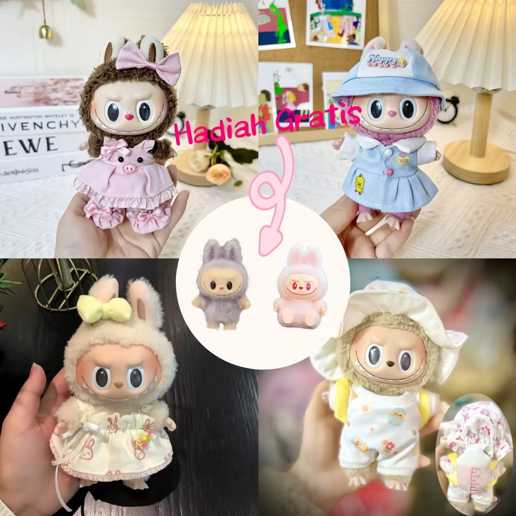 Labu DOLL 17cm labubu DOLL'S clothes 南瓜衣服/labubu 上衣/labubu 連 | 蝦皮購物