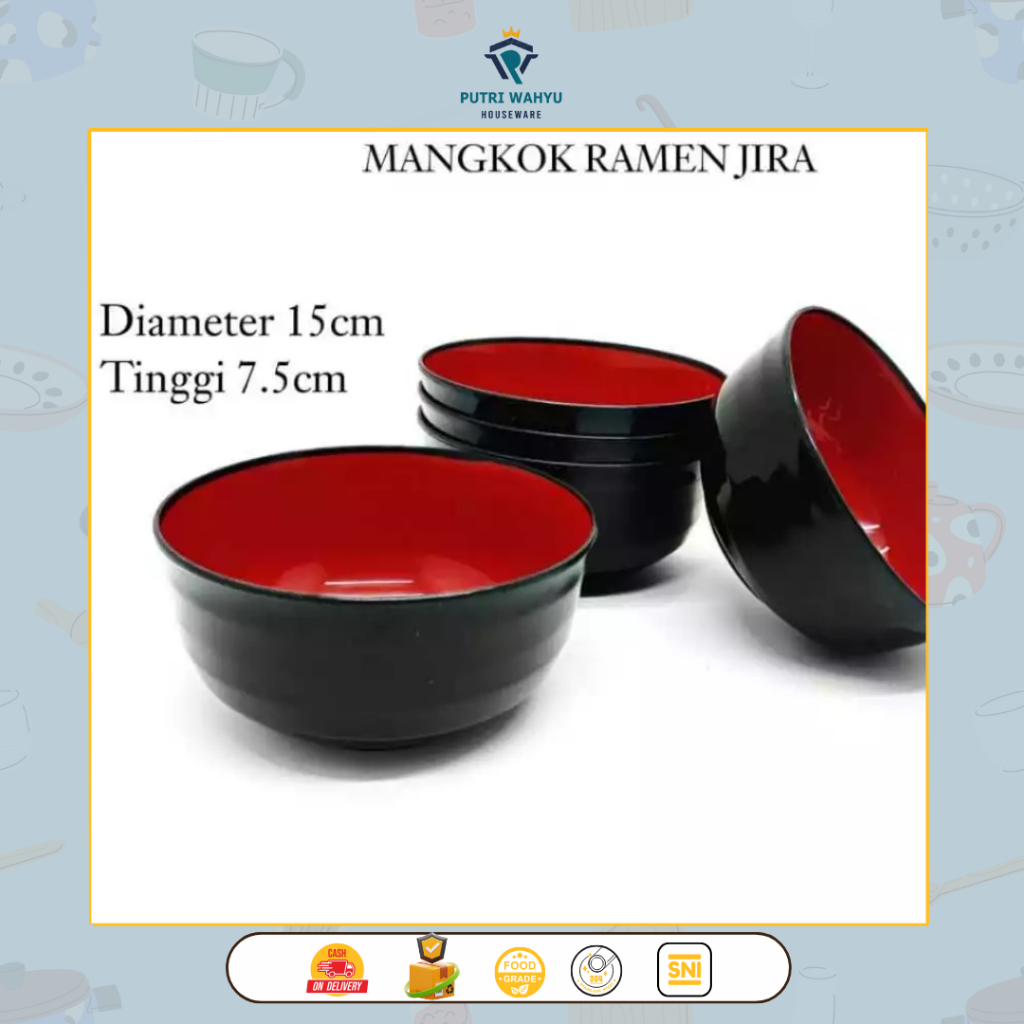 MK Ramen Jira 30034 6 英寸碗 BJO 品牌閃電螺紋主體拉麵單元盤碗美麗的日本系列不含 BPA | 蝦皮購物