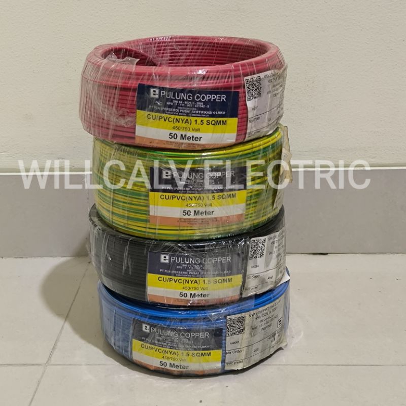 Pulung Cooper 電纜 NYA 1X1.5 mm 長度 50m 全銅單電纜 NYA 1x1.5 mm Pulu | 蝦皮購物