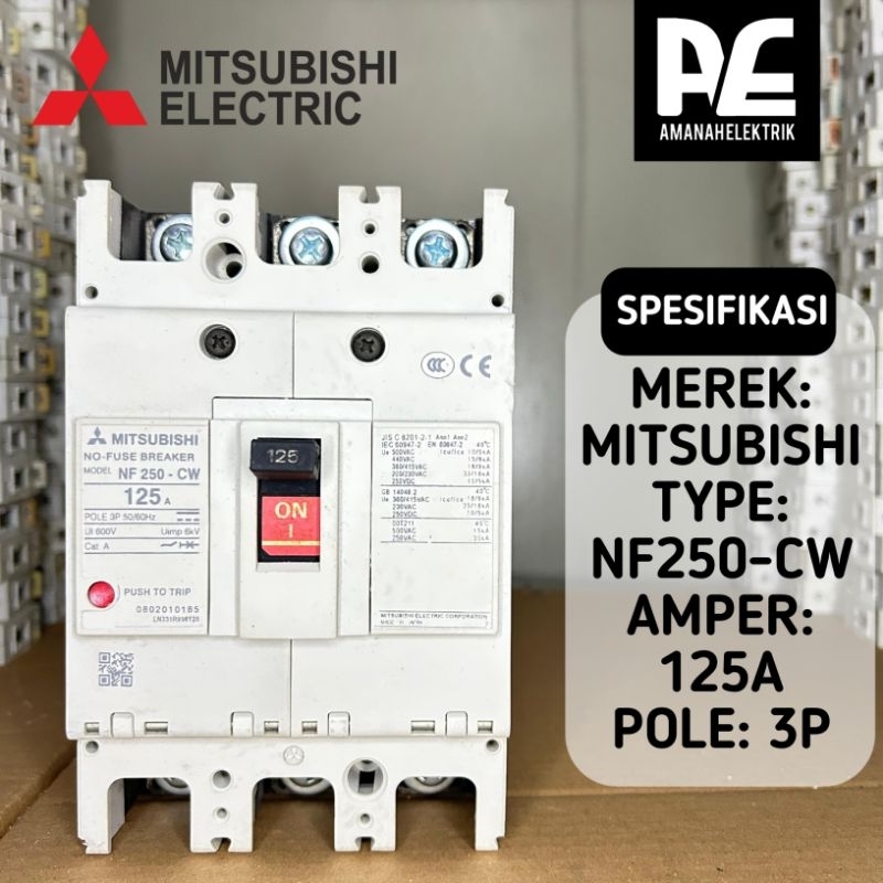 MITSUBISHI MCCB 斷路器三菱 NF250-CW 125A 3P 原裝 | 蝦皮購物