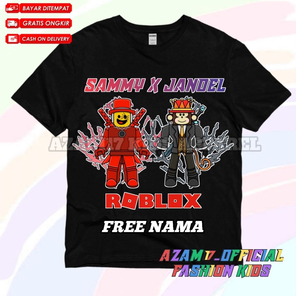 Roblox Sammy X Jondel 兒童 T 恤免費名稱 Roblox Team Sammy Vs Team J | 蝦皮購物
