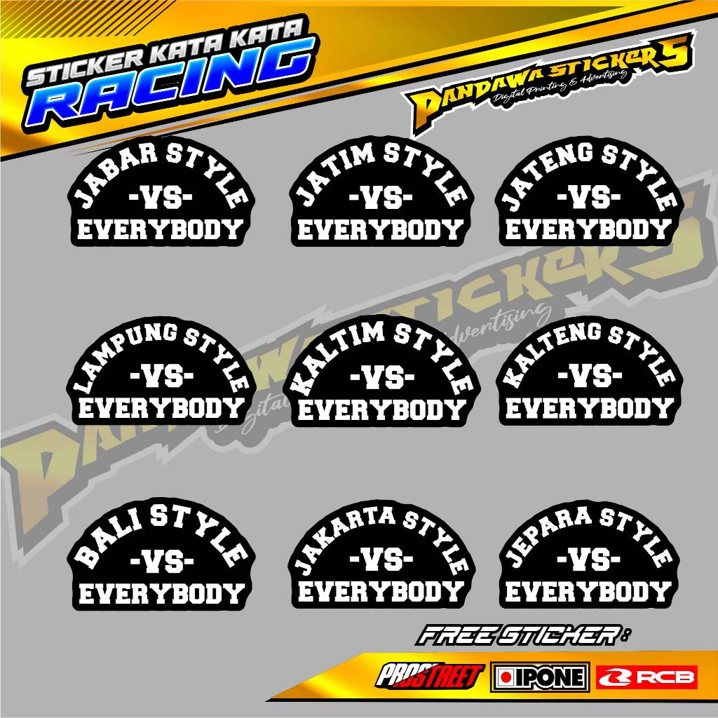 VS EVERYBODY WORDS 貼紙光面層壓最新單詞貼紙頭盔貼紙包摩托車 | 蝦皮購物