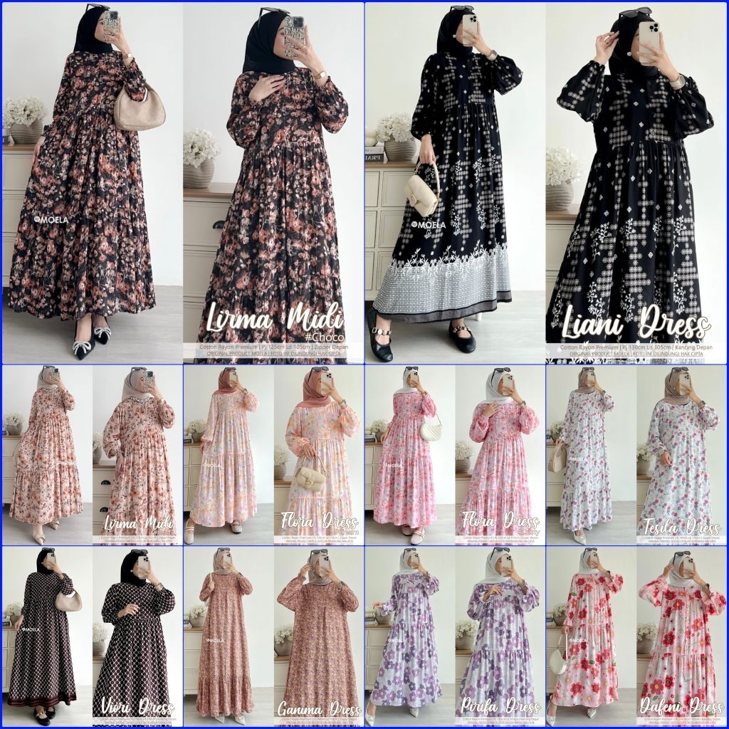 LIRMA/FLORA/LIANI/VIORI/DAFENI/PIRIFA/GANIMA/TESILA MIDI 連衣裙 | 蝦皮購物