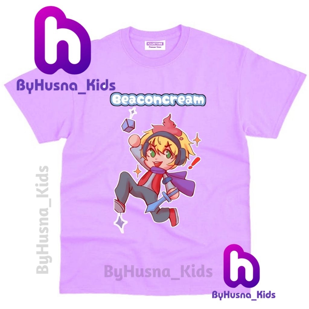 兒童 T 恤童裝 BEACONCREAM BEACON CREAM YUTUB MINICRAFT 中性兒童女孩男孩幼兒 | 蝦皮購物
