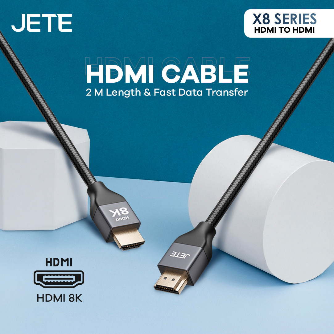 JETE 家用筆記本電腦連接線適配器 HDMI 連接線 JETE X8 HDMI 連接線 2 米 HDMI 連接線官方保 | 蝦皮購物