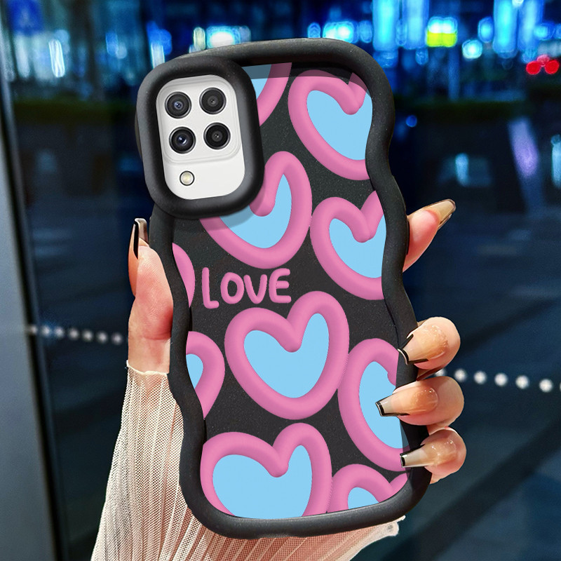 SAMSUNG 適用於三星 A22 M22 M32 手機殼 Love Softcase Scrub 矽膠 Cesing | 蝦皮購物