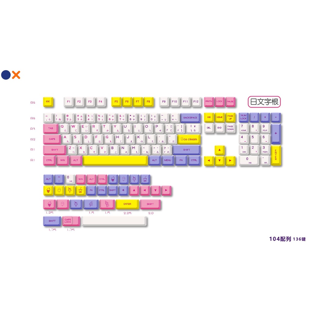 低價鍵帽,昇華 PBT XDA/MDA/CHEERY Profile Honey Milk Keycap Cherry | 蝦皮購物