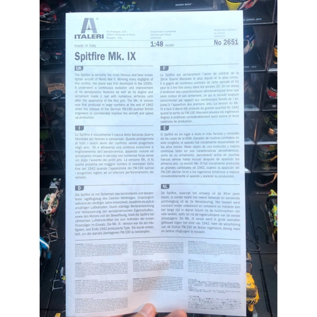 [COD]現貨伊達雷利Italeri 2651二戰噴火MK.IX戰鬥機 1：48 拼裝模型 | 蝦皮購物