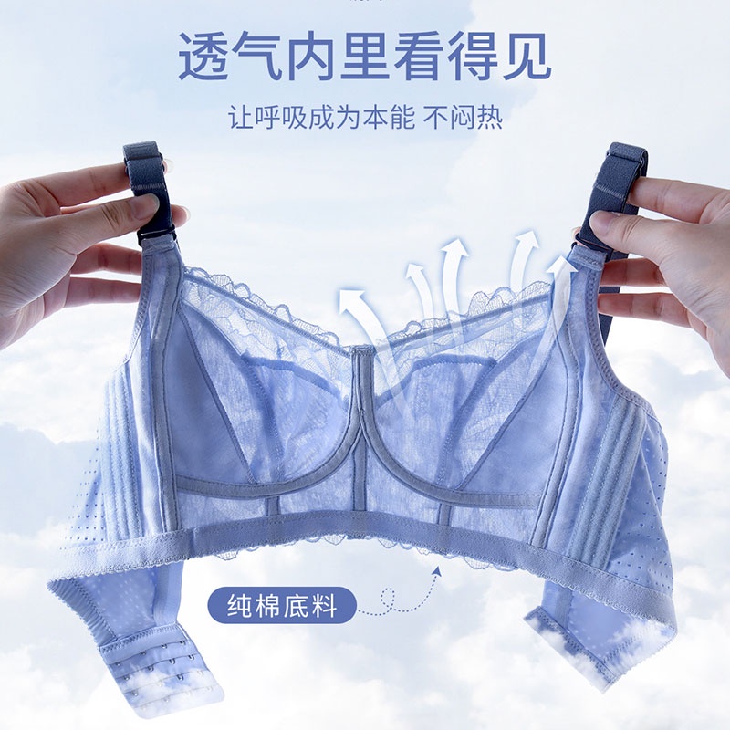 夏季透氣 大尺碼調整型34-46BCD內衣無鋼圈矯正內衣 全罩杯女薄款胖mm 收副乳蕾絲背心式大胸顯小無鋼圈胸罩 調整型 | 蝦皮購物