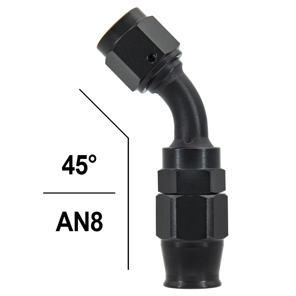 An6 AN8 AN10 直式0° 45° 90° 120° 180°鋁製可重複使用的 PTFE 旋轉燃油管軟管端接頭適 | 蝦皮購物