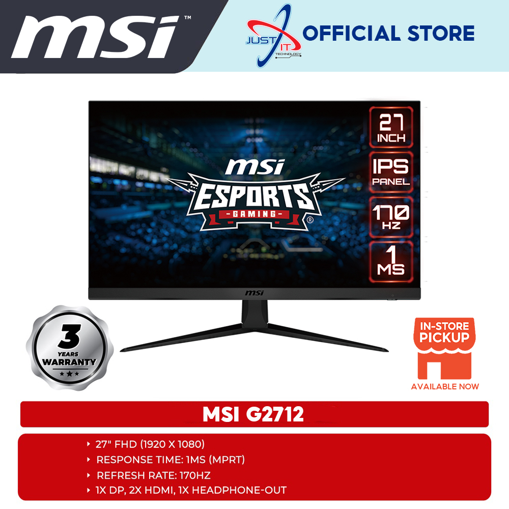 Msi G2712 (27" FHD / IPS / 170Hz / 1MS MPRT / AMD FREESYNC) | 蝦皮購物