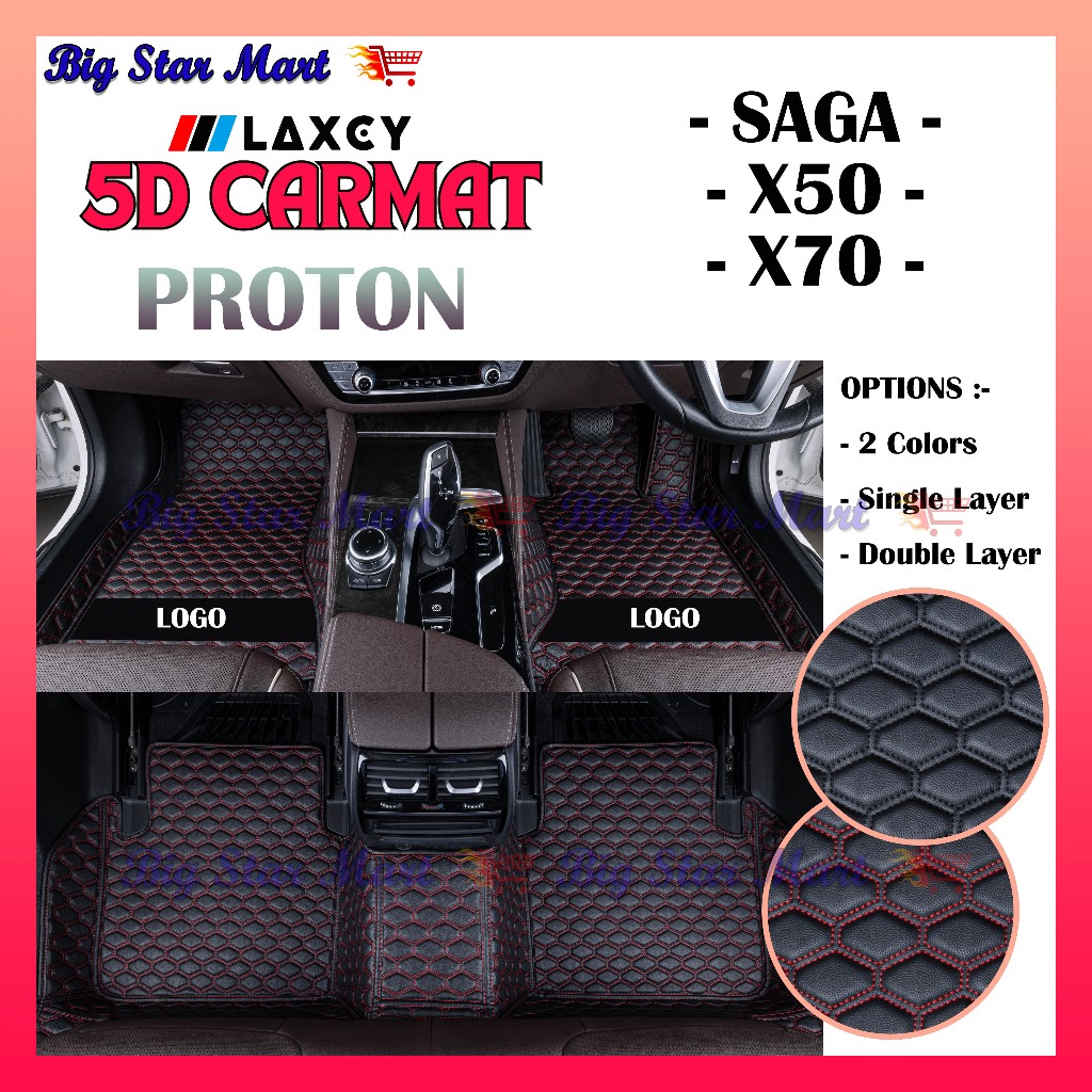 Proton LAXCY 高級地毯全罩 PU 皮革地墊 X50 X70 SAGA/VVT SAGA/BLM/FLX SA | 蝦皮購物