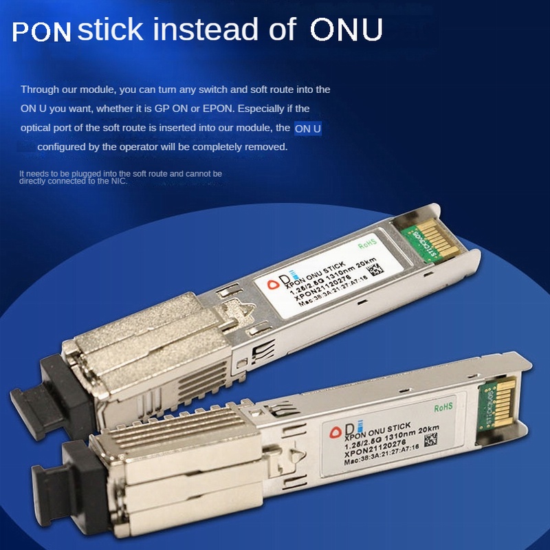 Pon Stick XPON SFP ONU Stick 帶 MAC SC 連接器 DDM PON 貓棒 | 蝦皮購物