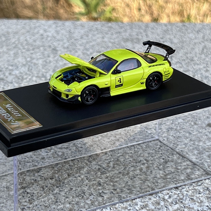Master 1:64 馬自達Mazda RX7 GULF 初音 前蓋可開 合金汽車模型 | 蝦皮購物