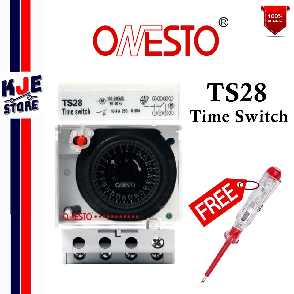 Onesto Time Switch TS28 - 機械定時器 24 小時模擬時間開關 | 蝦皮購物