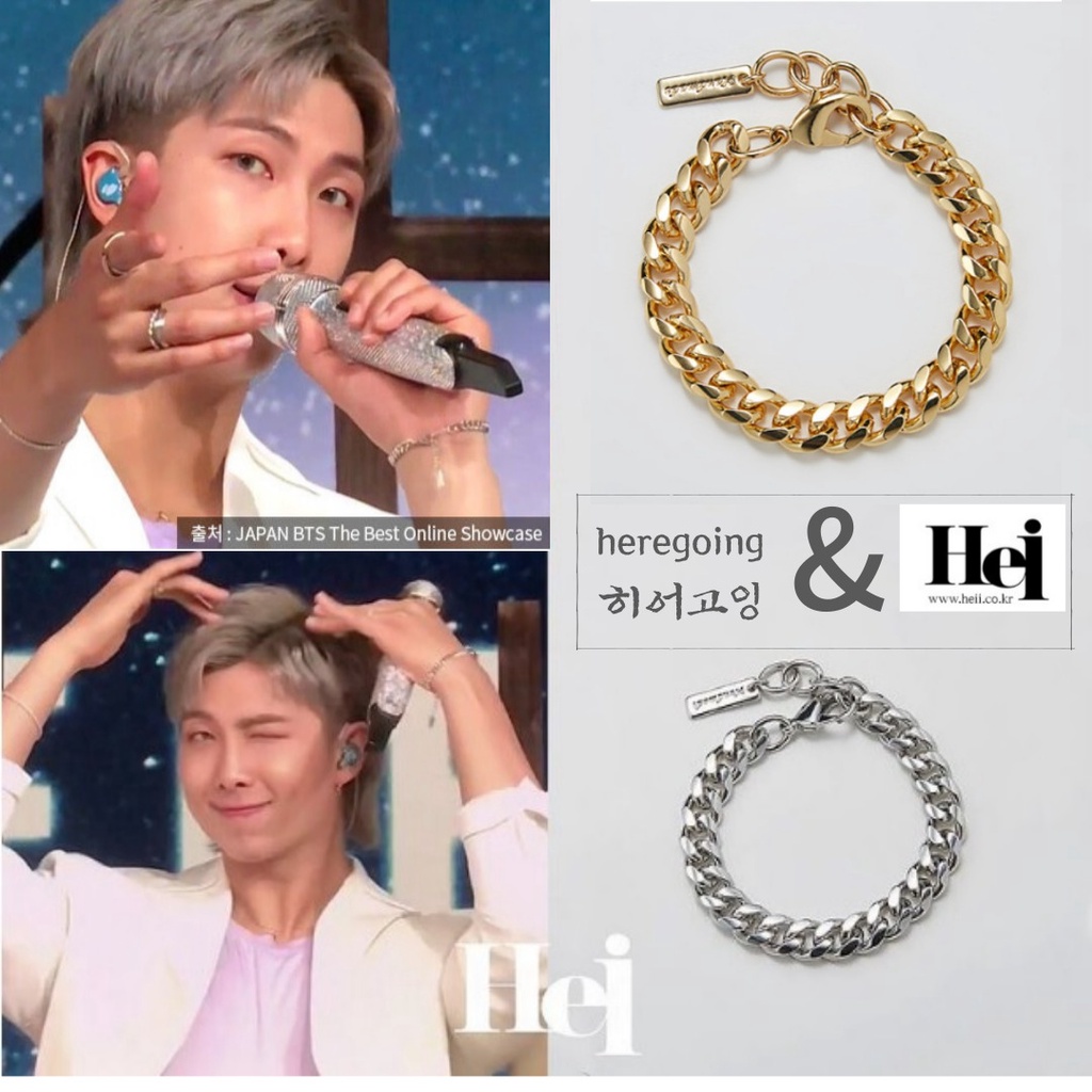 [hei 韓國] BTS RM & SUGA HWASA 朴志訓 Hei 手鍊 modern metal chain | 蝦皮購物