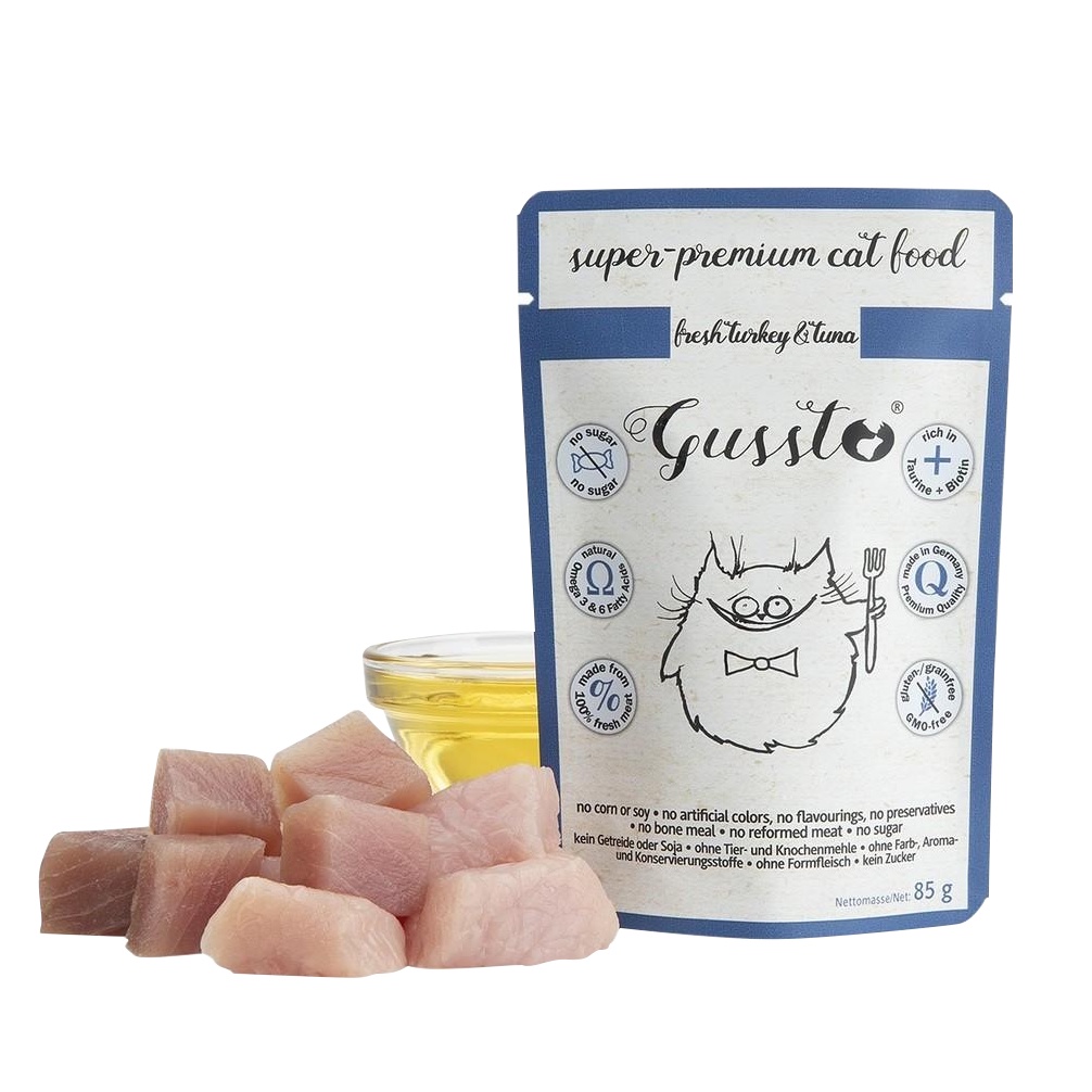 惡魔喵 GUSSTO 天然無穀主食罐/貓餐包/貓咪主食罐/無膠/有機/德國罐 85g/200g/400g | 蝦皮購物