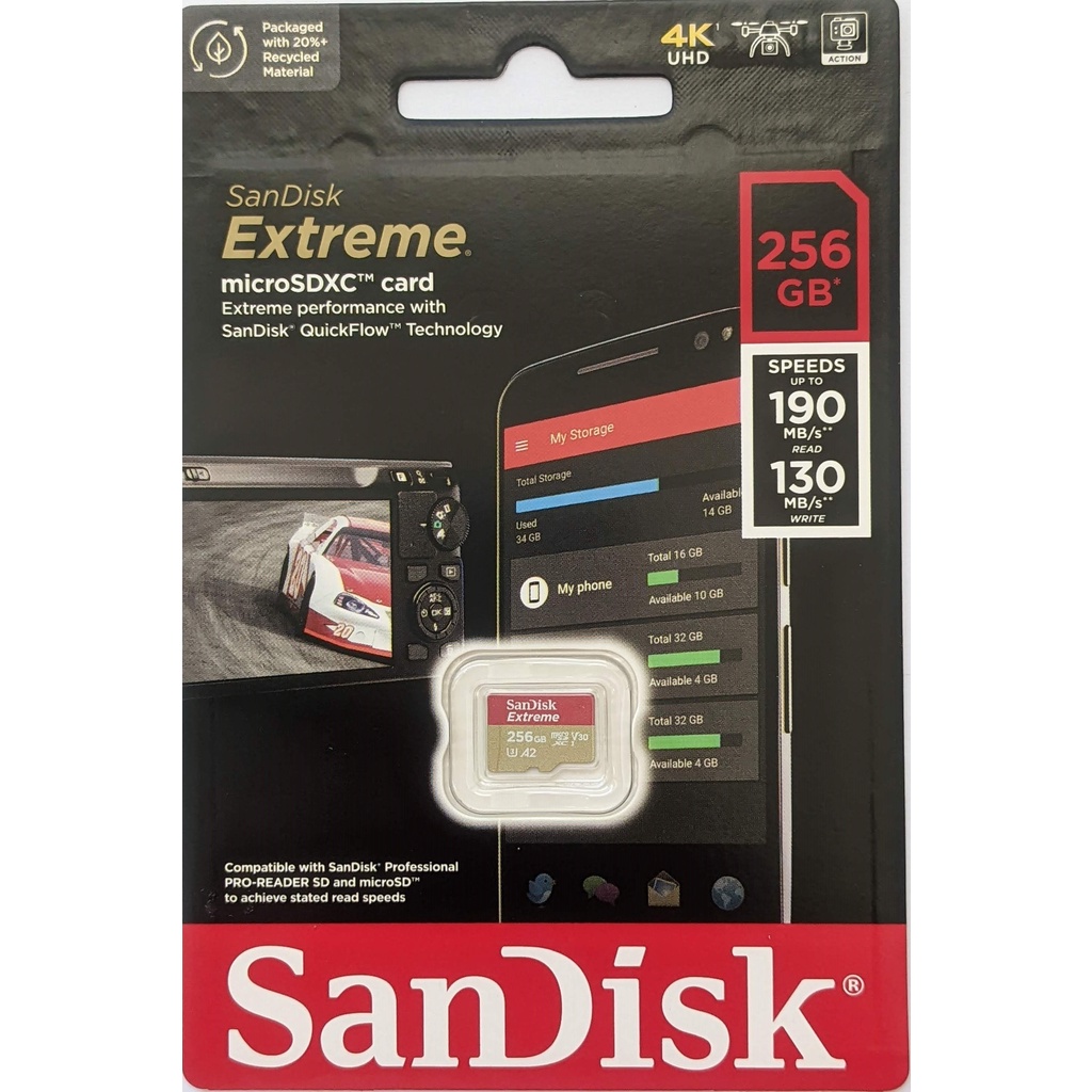 免運【台灣保固】SanDisk 512G 256G 128G Extreme microSDXC 手機 GoPro記憶卡 | 蝦皮購物