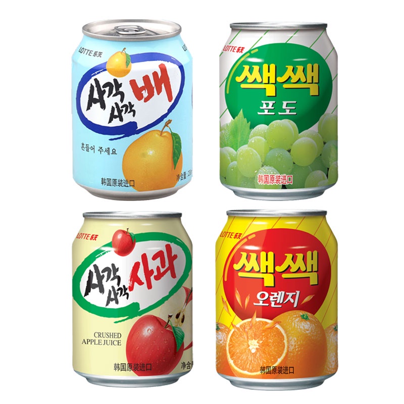 樂天 水梨汁 葡萄汁 橘子汁 蘋果汁 草莓汁 238ml【零食圈】果汁 夏天飲品 韓國果汁 LOTTE | 蝦皮購物