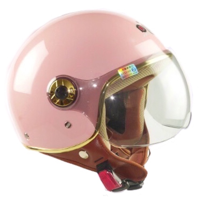 華泰 安全帽 K-808A 素色 冰淬粉 金緻風 飛行帽 K808A 半罩 全拆洗 金色邊框 透氣 輕量 涼感《比帽王》 | 蝦皮購物