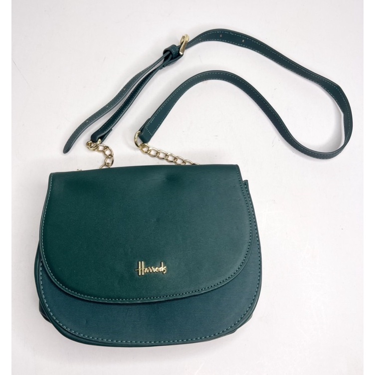 二手近新Harrods Hackney Green Rounded Bag鏈袋包斜背包小方包 | 蝦皮購物