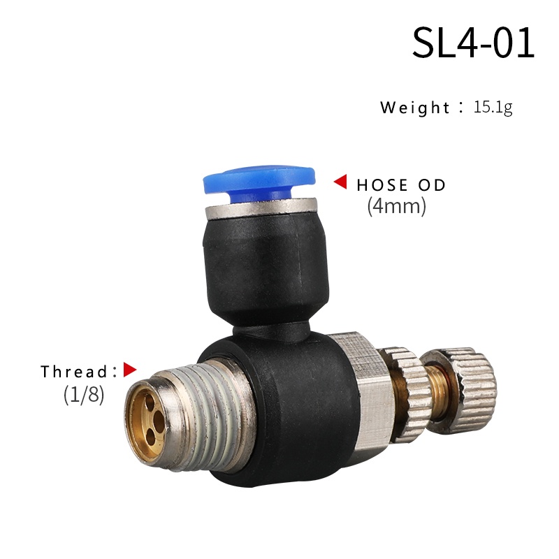 Sl 連接器氣管氣管快速接頭油門閥速度調節閥 SL4 / 6 / 8 / 10 / 12-M5 01 02 03 | 蝦皮購物