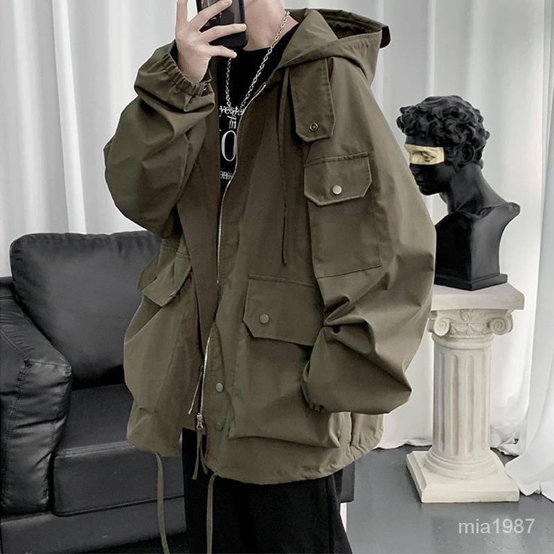 【精品男裝】美式機能風衝鋒衣外套男ins潮高級感痞帥日係cityboy工裝夾剋連帽jioyh OF5I | 蝦皮購物
