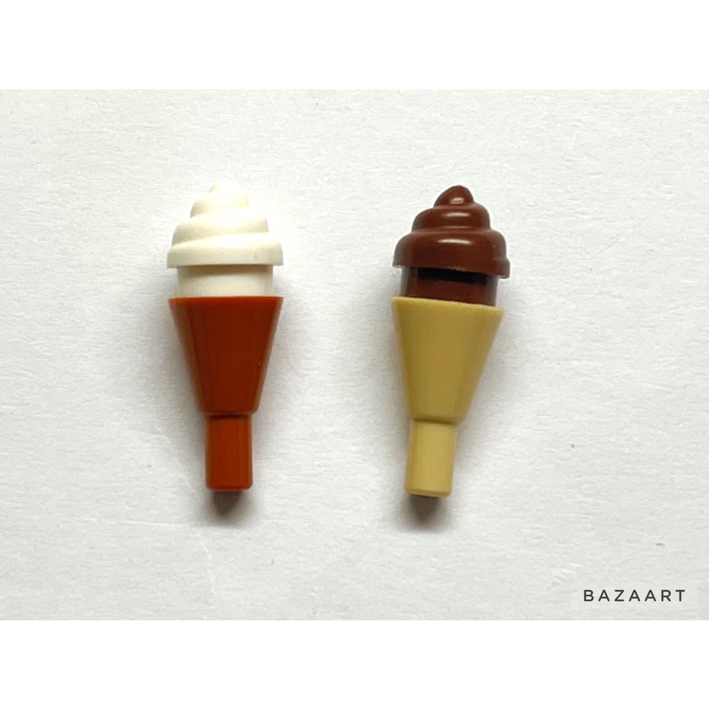 二手樂高 LEGO 冰淇淋 甜筒 食物 配件 白色 紅棕色 11610 53119 | 蝦皮購物