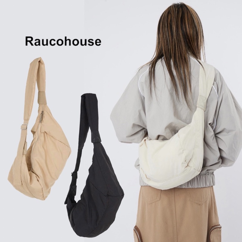 【JIN】🇰🇷韓國 Raucohouse 寬肩背帶尼龍肩背包 休閒 肩背包 斜跨包 側背包 日常 包包（無數量訂購請私訊 | 蝦皮購物