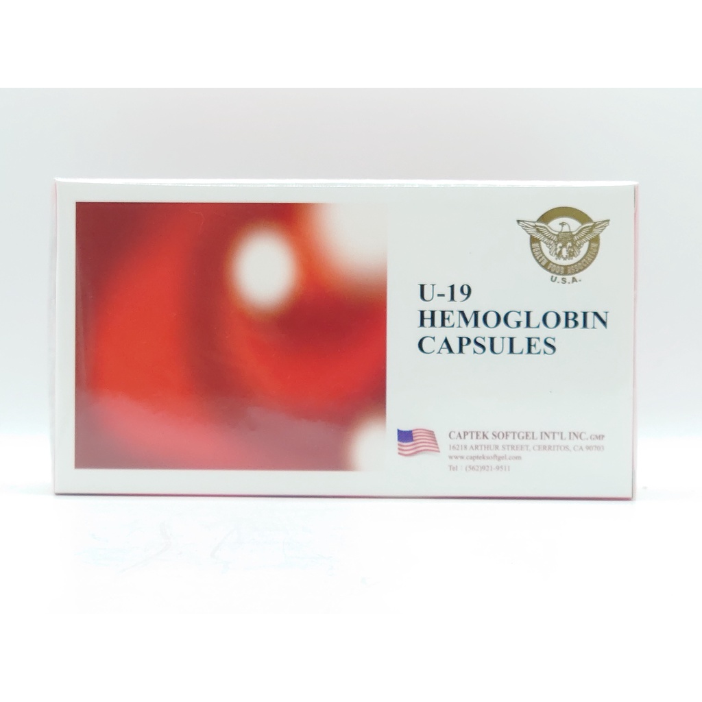 【詠晴中西藥局】U-19血紅素膠囊 HEMOGLOBIN HERB CAPSULES 60粒/盒 美國進口 | 蝦皮購物