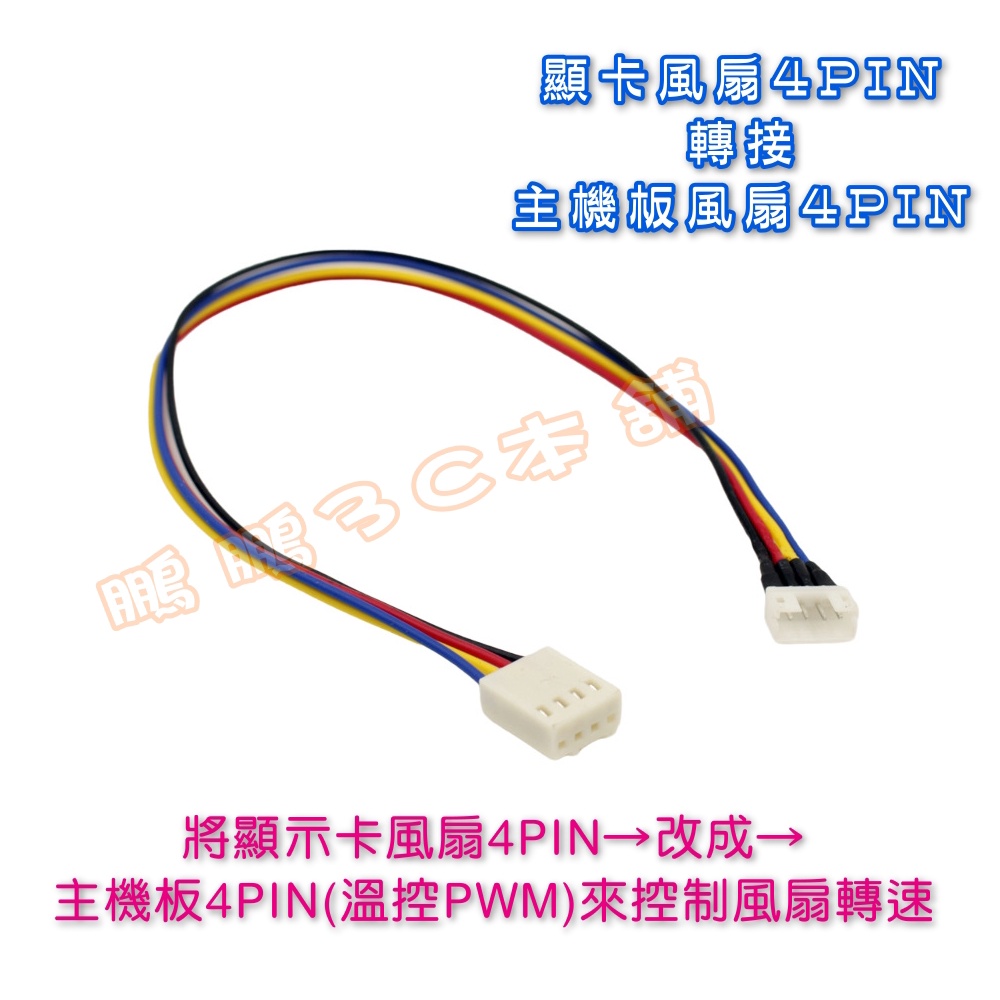 顯卡風扇小4Pin(PWM) 轉 主機板風扇座小4PIN(PWM) 轉接線 | 蝦皮購物