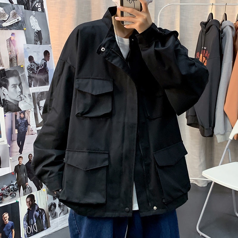 【精品男裝】工裝外套男鞦鼕薄款ins港風寬鬆休閒上衣機能潮流帥氣百搭夾剋男jioyh 20EB | 蝦皮購物