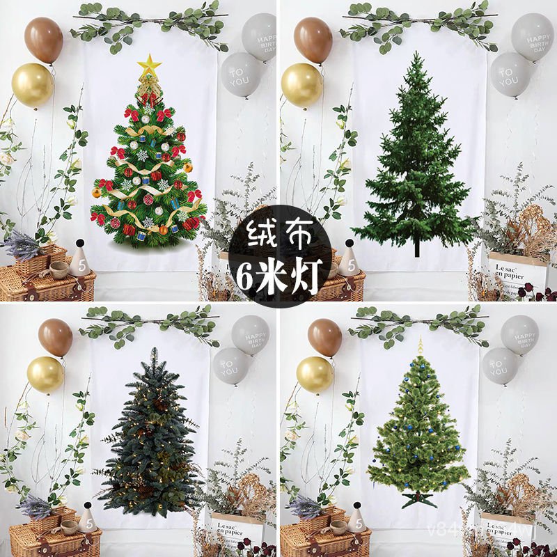 【優選好物】ins風掛佈 歐美節假日背景佈聖誕節裝飾佈商場傢用活動仿真聖誕樹jioyh IW03 | 蝦皮購物