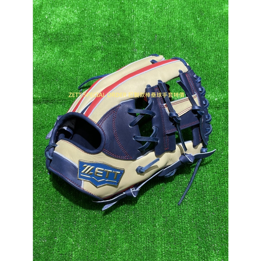 ZETT SPECIAL ORDER 訂製款棒壘球手套特價內野工字檔12吋奶油丈青配色今宮健太model | 蝦皮購物