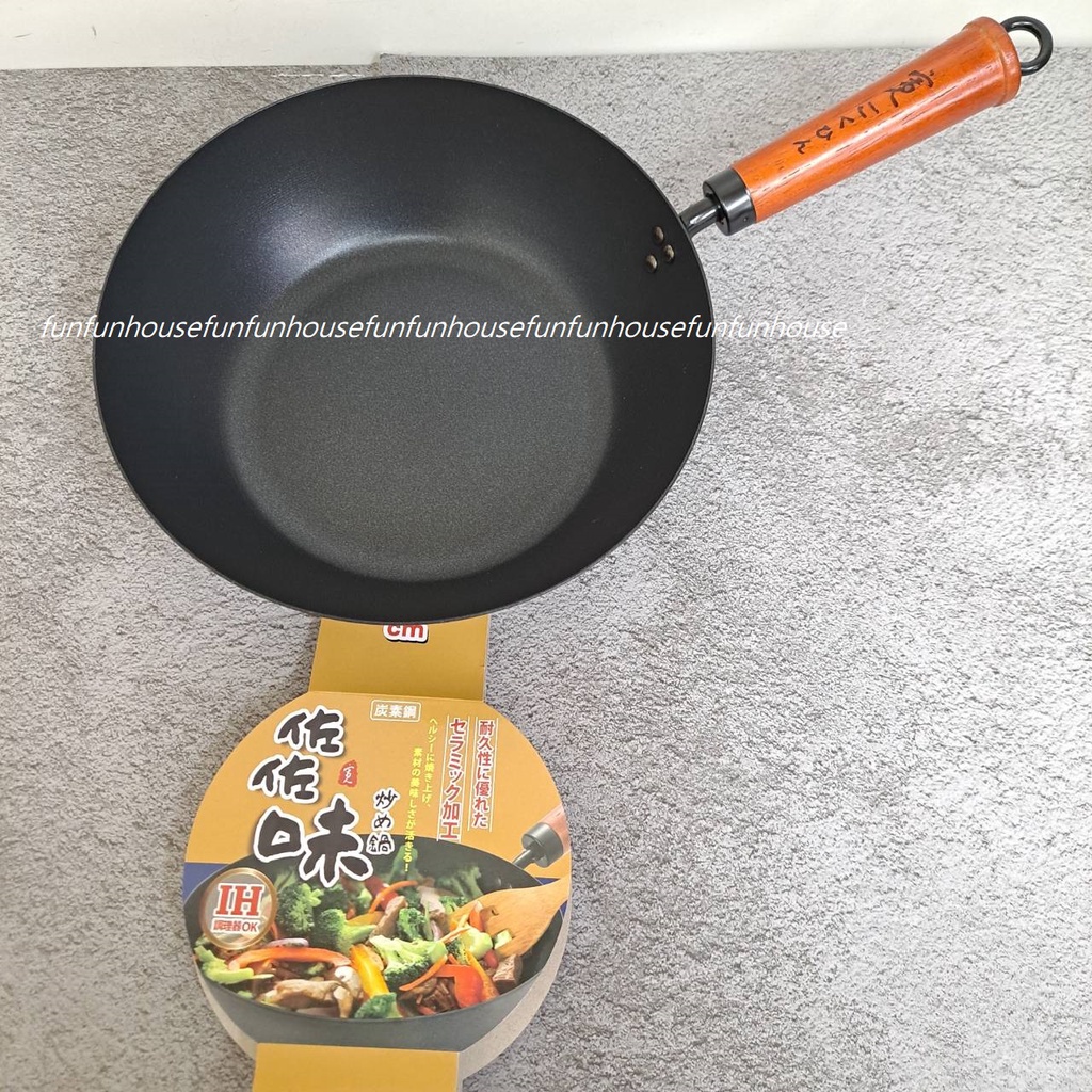 樂家-台灣製佐佐味碳鋼炒鍋30cm-日本三層陶瓷不沾鍋/深型平底鍋/SGS合格/炒菜鍋 | 蝦皮購物