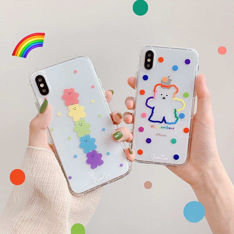 mapaie/「預購」韓系彩虹熊透明手機殼iPhone 6 7 8 9 10 11 12 13 14pro/max | 蝦皮購物