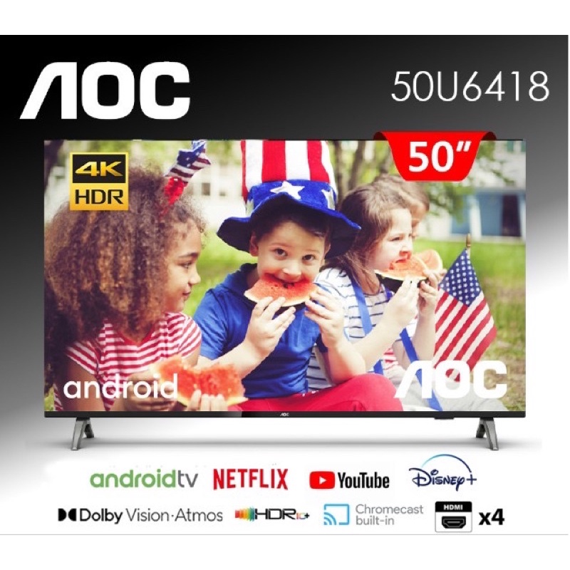 【美國AOC】50吋 4K HDR Android 10(Google認證) 智慧顯示器 50U6425 | 蝦皮購物