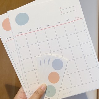 [韓國文創-現貨] 🗓 P005 ppp studio 質感自填式月計畫卡紙 月曆 行事曆 月計畫紙 | 蝦皮購物