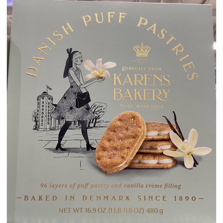 Karens Bakery 丹麥香草奶霜風味千層酥 480公克-吉兒好市多COSTCO代購 | 蝦皮購物