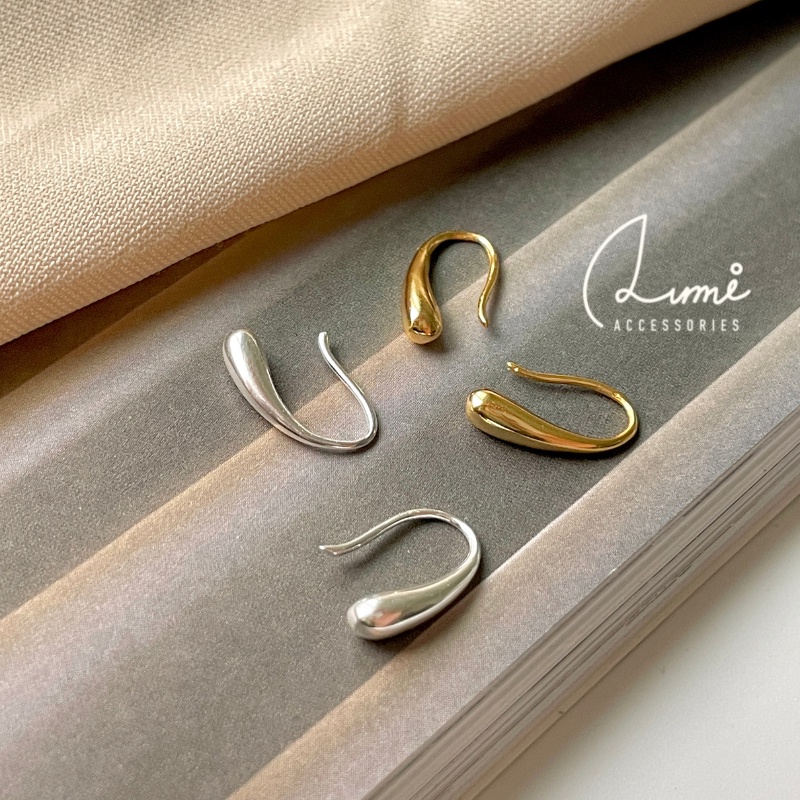[ALUMI] 水滴勾針｜S925純銀 鍍18K金 水滴造型 耳環 簡約時尚 純銀耳環 | 蝦皮購物