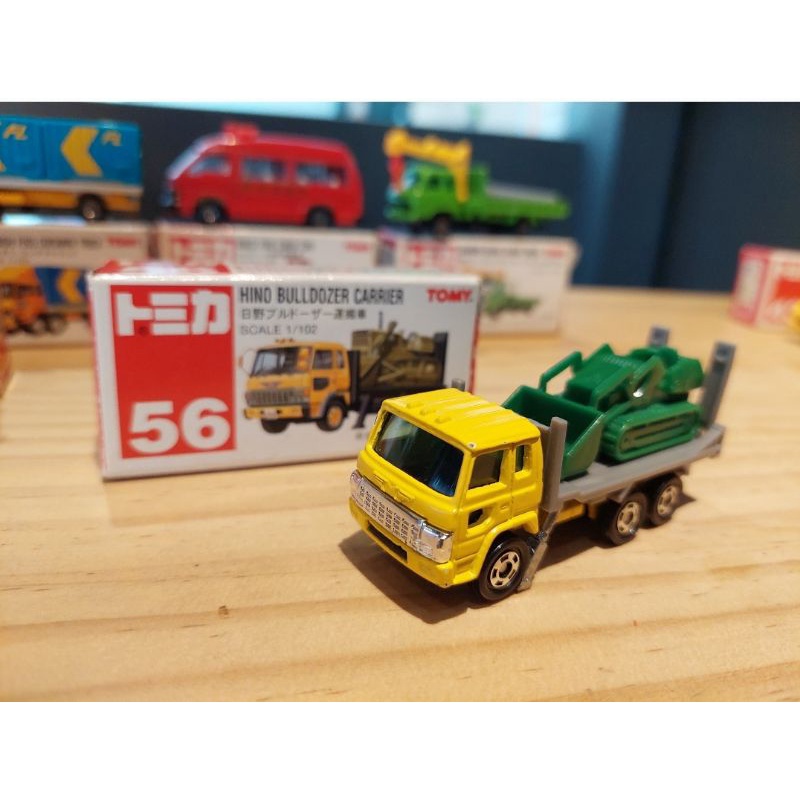 Tomica 56 Hino Bulldozer carrier 稀有舊紅標 日野搬運車 運搬車 | 蝦皮購物