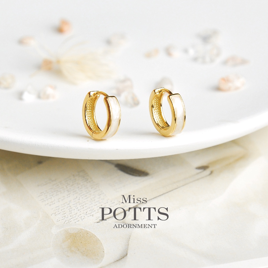 MissPotts 現貨｜Lena 法式琺瑯耳扣 S925銀針耳環 銀針飾品 琺瑯 圓形 圓圈 耳棒 耳針 | 蝦皮購物