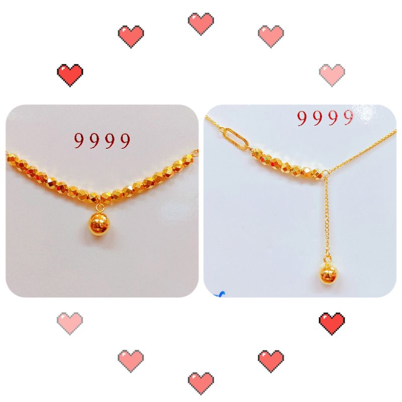 純金9999 5G 黃金項鍊 碎金 套鍊 鎖骨鍊 金項鍊 金豆 金球 方糖 垂釣 古巴鍊 迴紋針 金珠 亮面 | 蝦皮購物